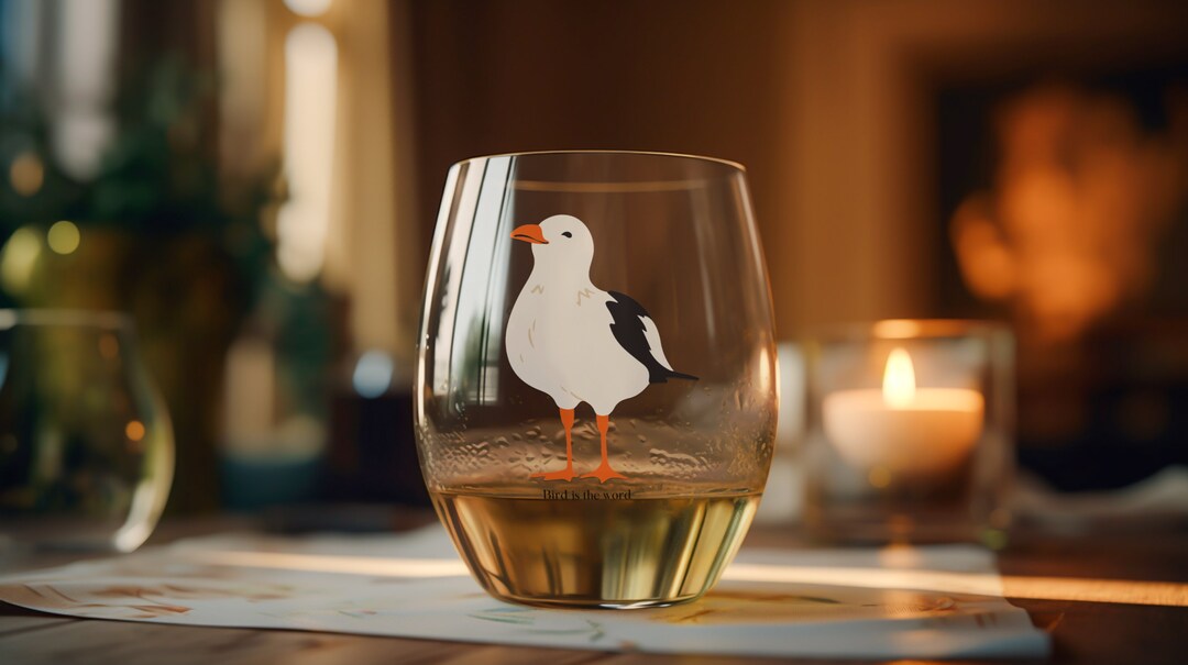 Bird is the Word, Seagull, Stemless Wine Glass, 11.75oz - Etsy