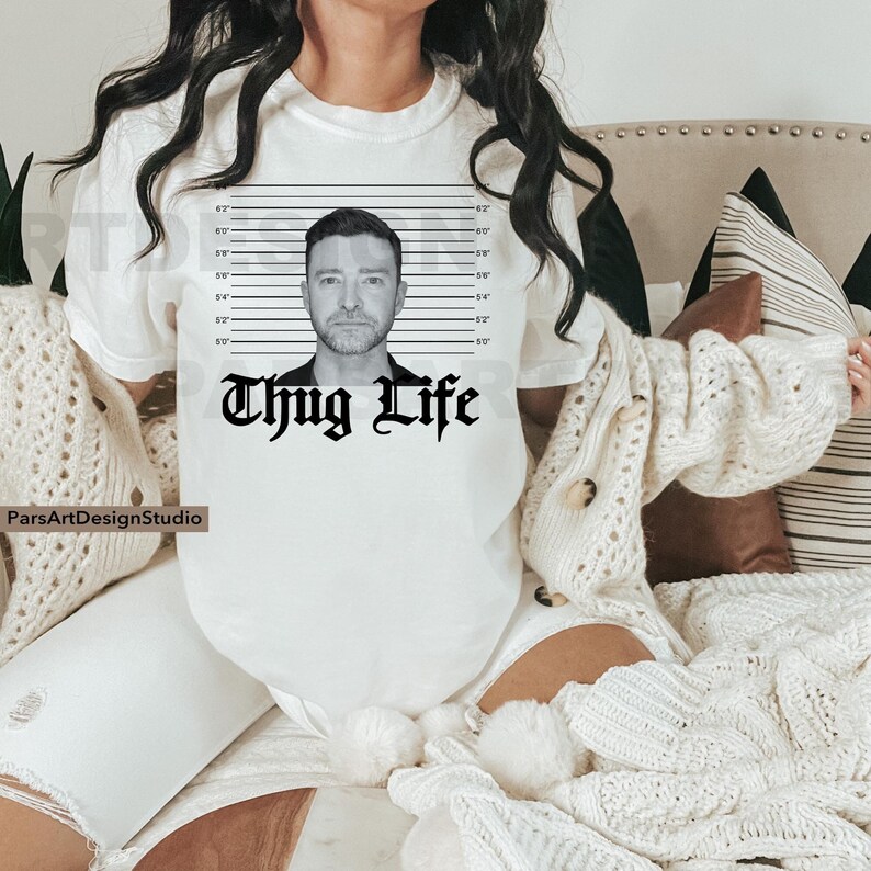Justin Timberlake World Tour Thug Life Mugshot JT Shirt Forget Tomorrow ...