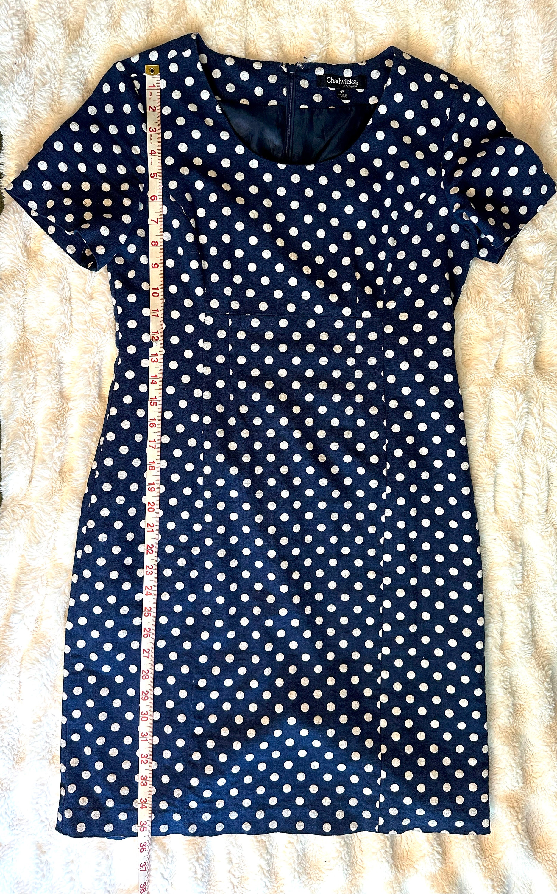 Polka Dot Dress | Classic Navy White | Nautical Sailor | Sheath Short ...