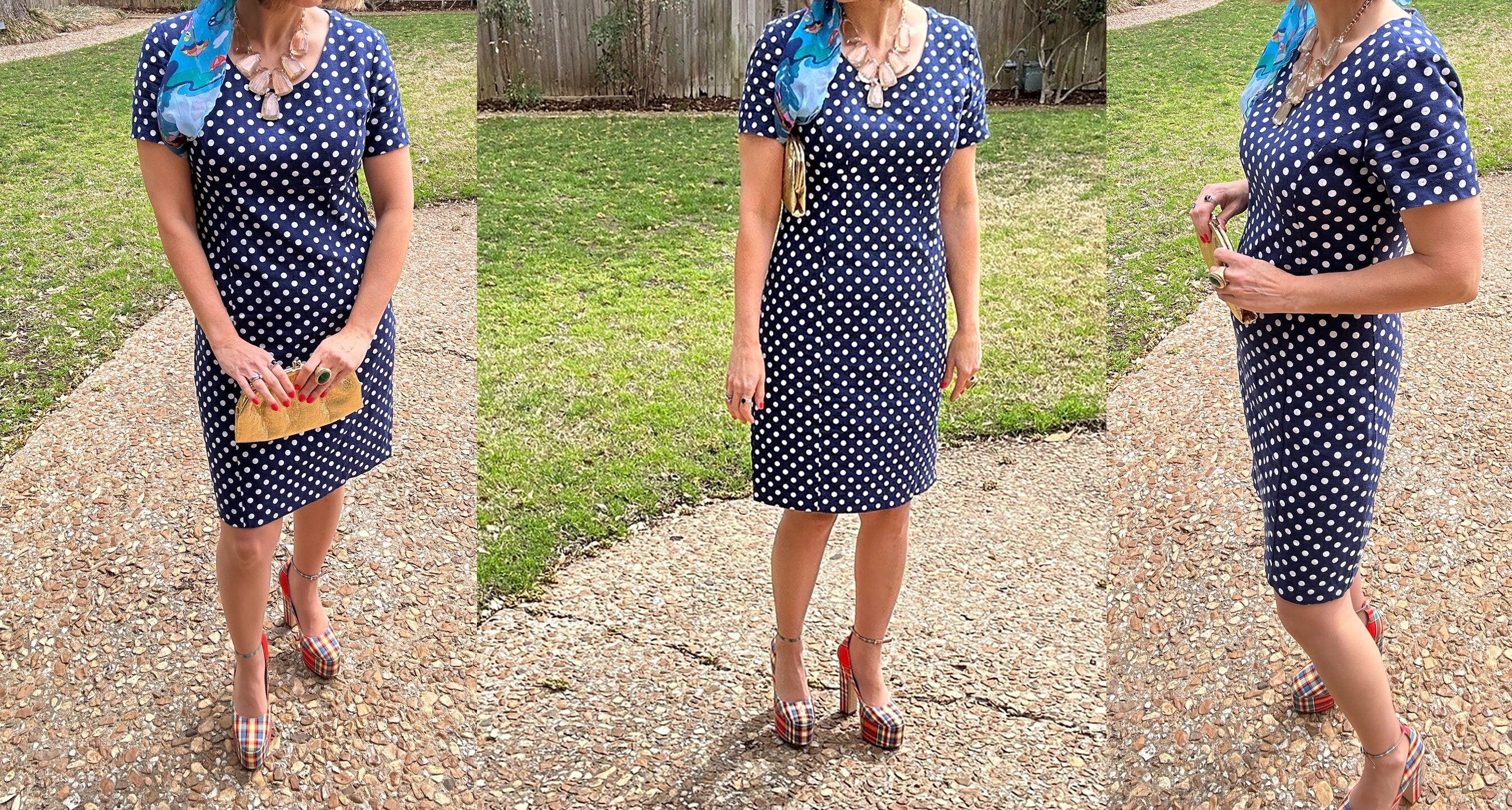 Polka Dot Dress | Classic Navy White | Nautical Sailor | Sheath Short ...
