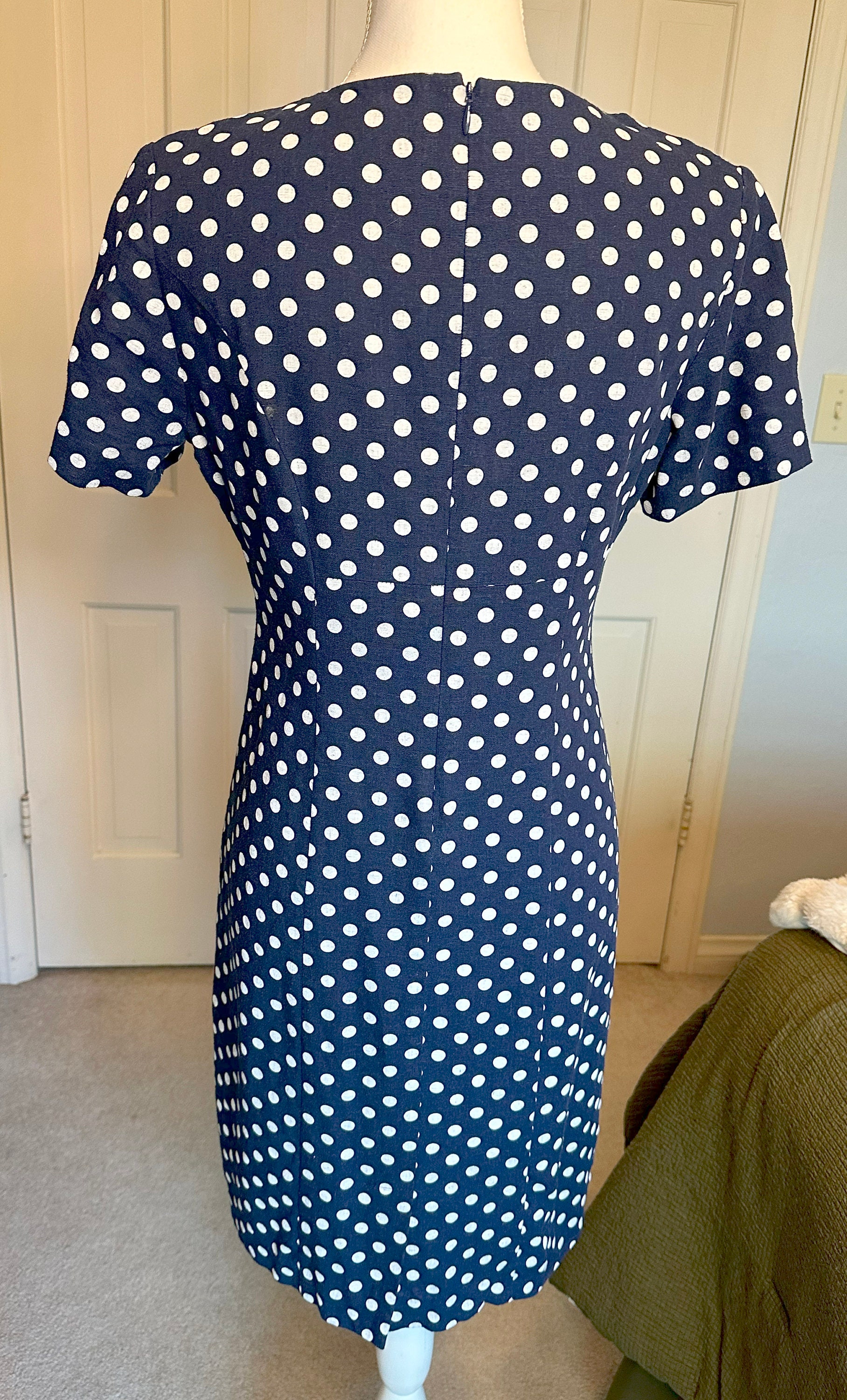 Polka Dot Dress | Classic Navy White | Nautical Sailor | Sheath Short ...