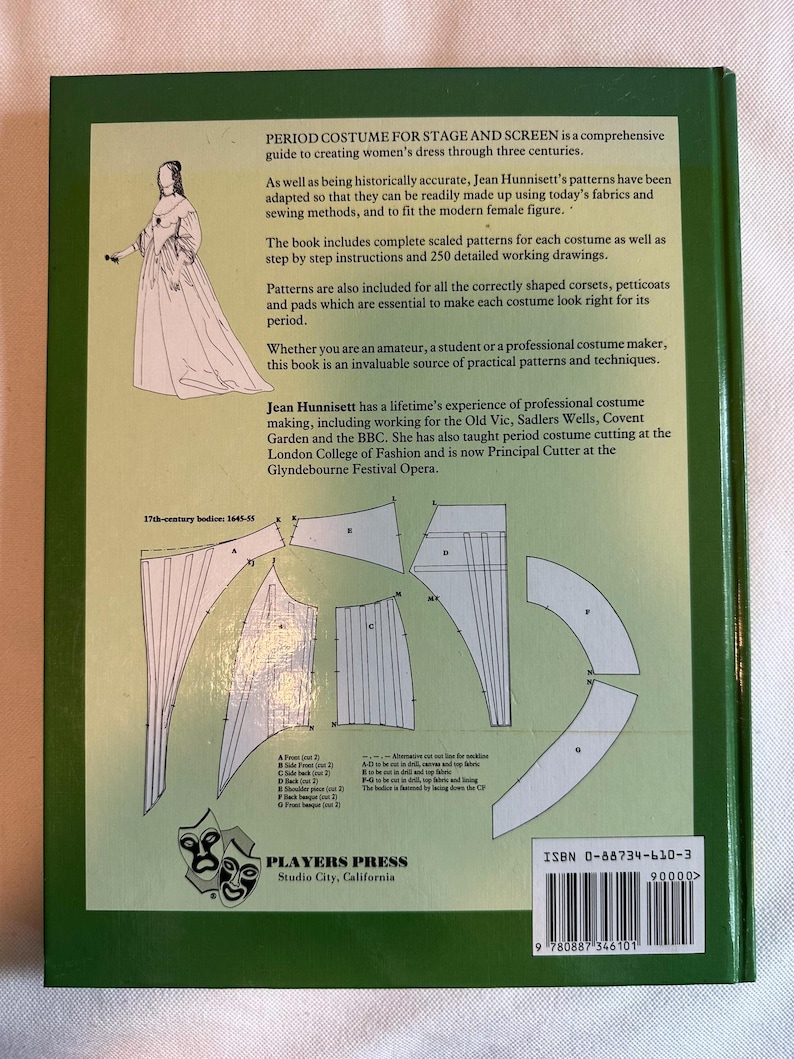 Period Costume Patterns Book: Women's Dress 1500-1800, Jean Hunnisett ...