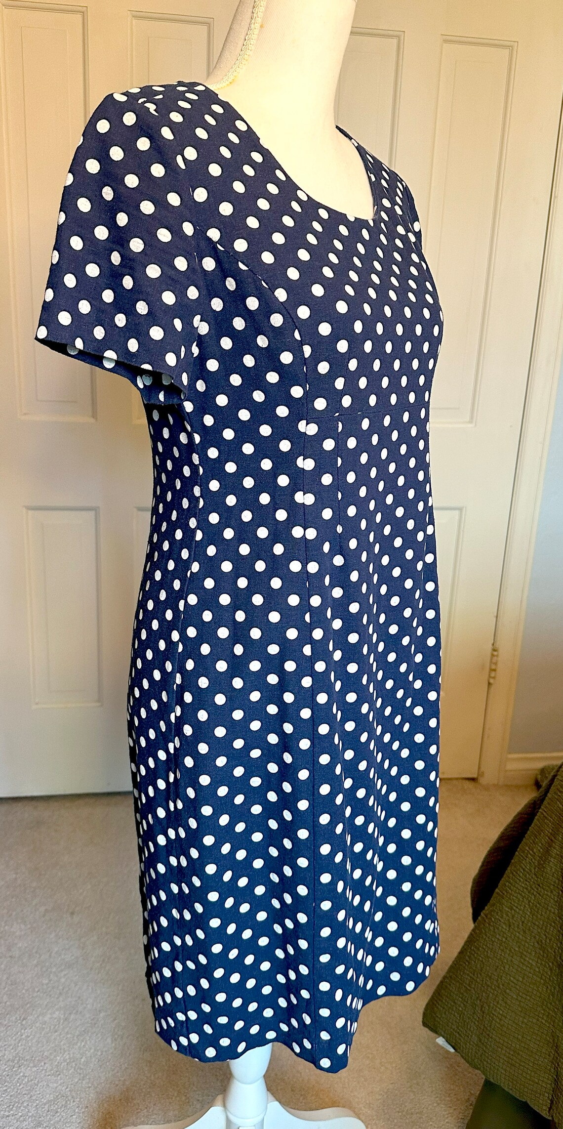 Polka Dot Dress | Classic Navy White | Nautical Sailor | Sheath Short ...