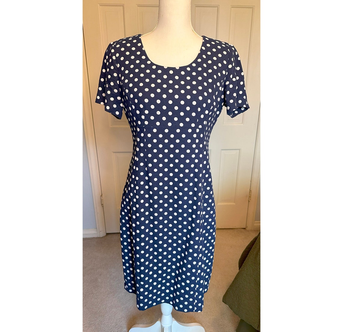 Polka Dot Dress | Classic Navy White | Nautical Sailor | Sheath Short ...