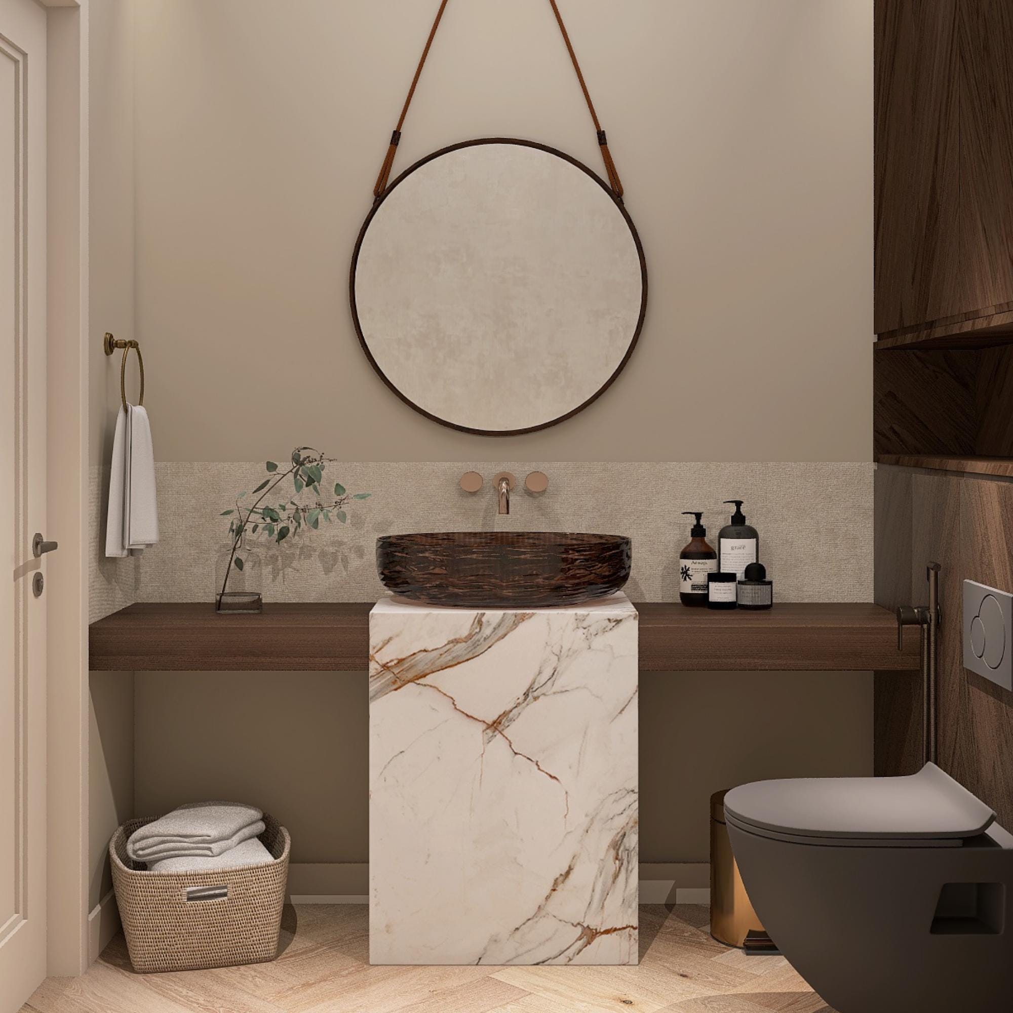 PERSONALISED TOILET INTERIOR • 3D Visualization • Washroom Interior ...