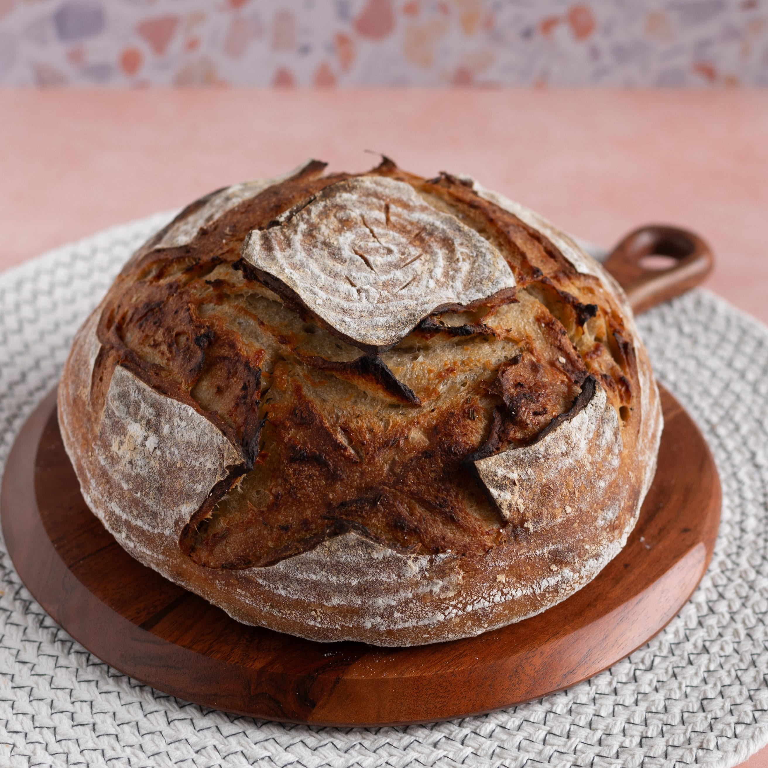 Artisan Roasted Garlic & Asiago Sourdough Loaf Organic Handcrafted ...