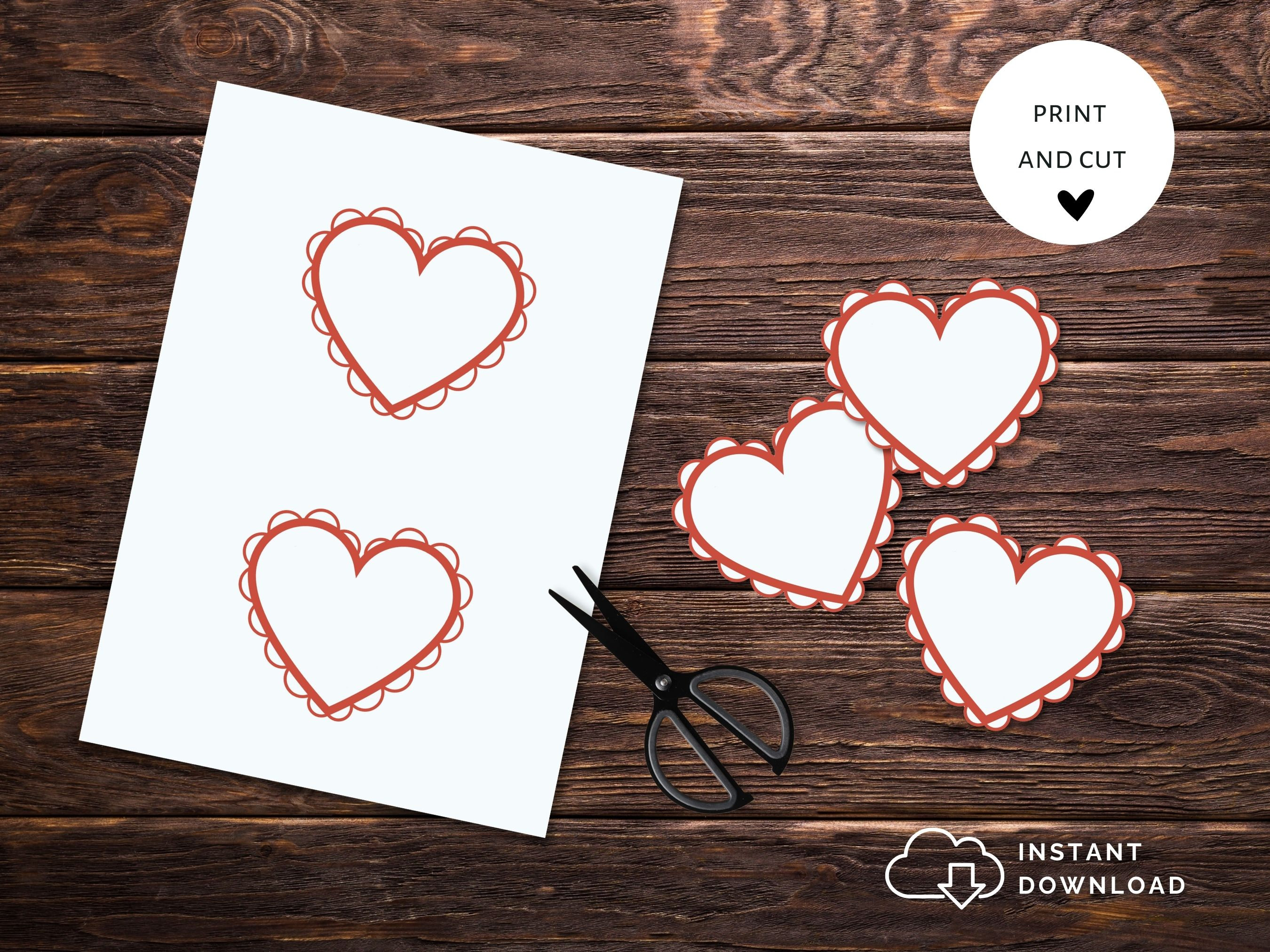 Printable Heart Banner, Lace Heart Garland, Valentine School Project ...