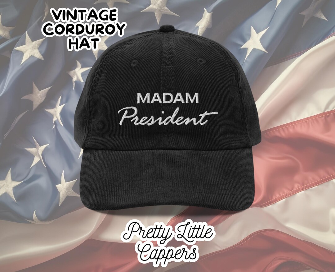 MADAM President Hat Vintage Corduroy Cap Gift for Kamala Harris ...