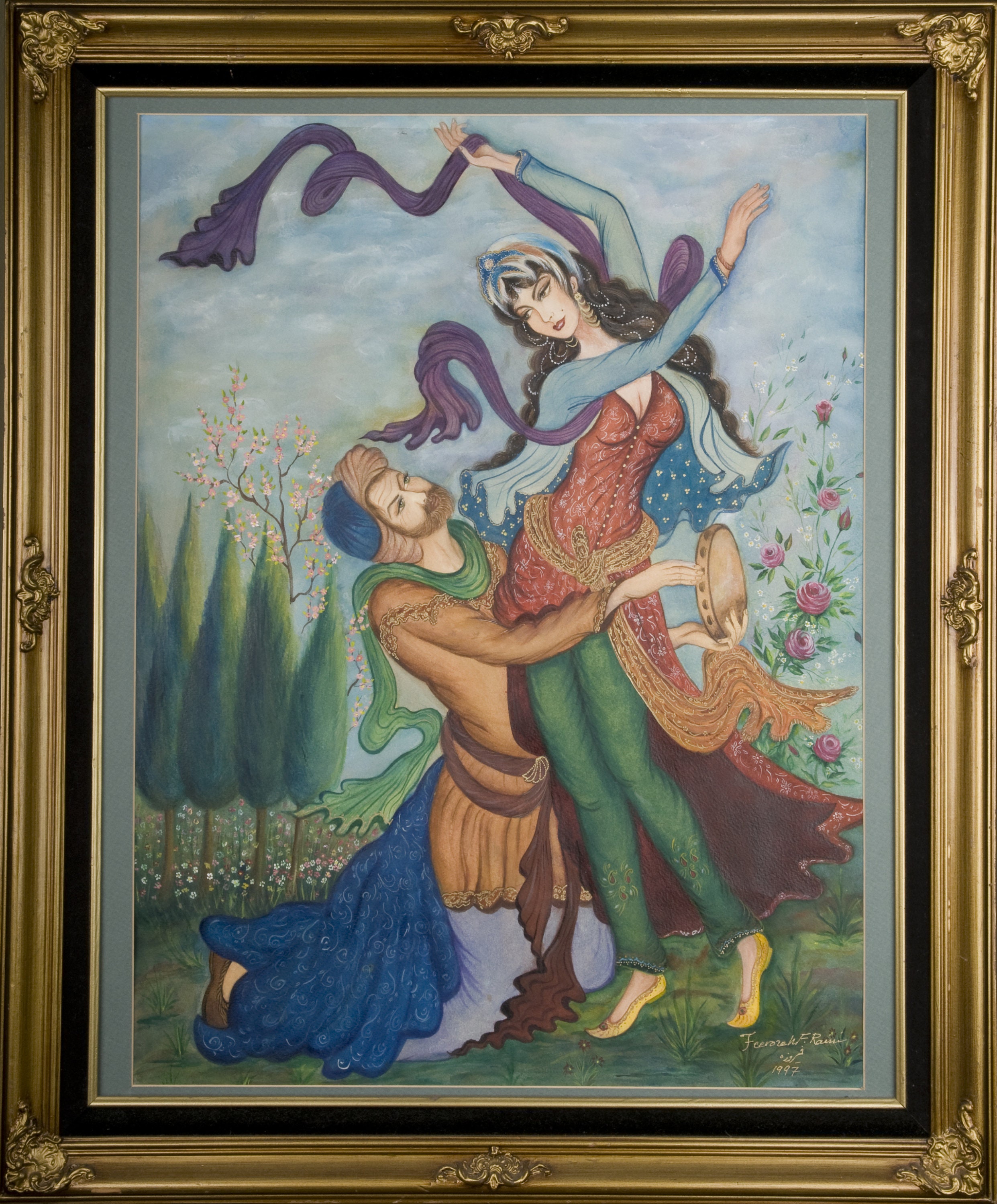 Persian Gift, Persian Love in Canvas Print, Romantic Lovers Miniature ...