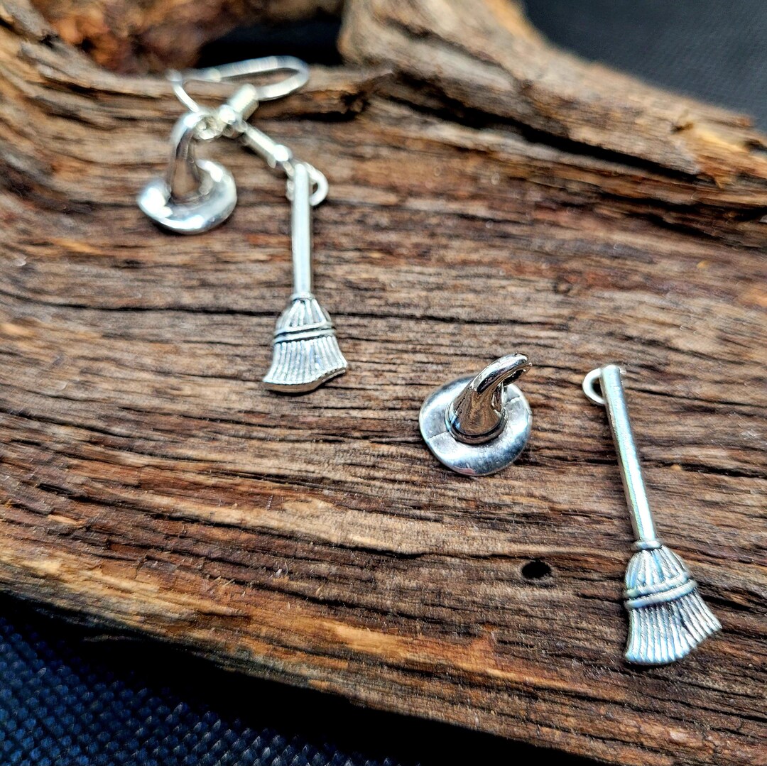 Witchy Wonders Bundle, Mismatched Broom and Hat Earrings and Pendant ...