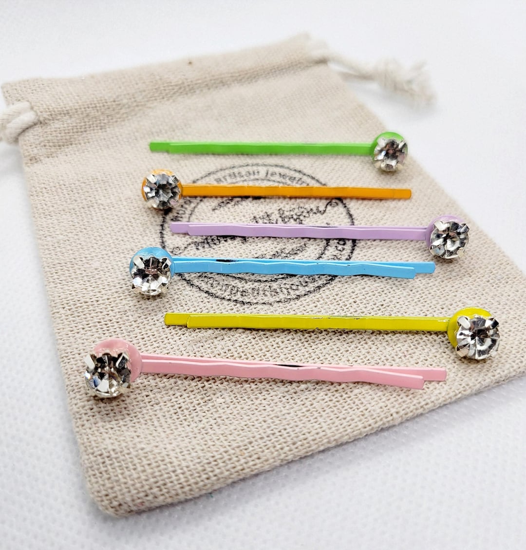 Colorful Hair Pins With Rhinestone, Hair Accessory, Decorative Bobby ...