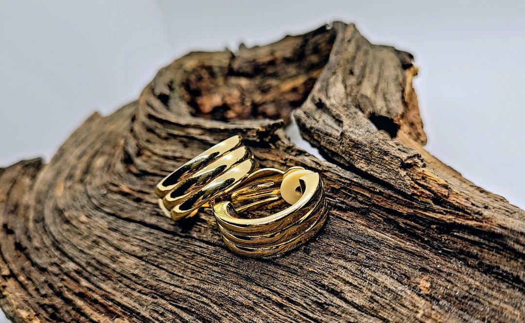 Vintage Ralph Lauren Half Loop Clip on Earrings, Gold Tone, Circa 70s ...