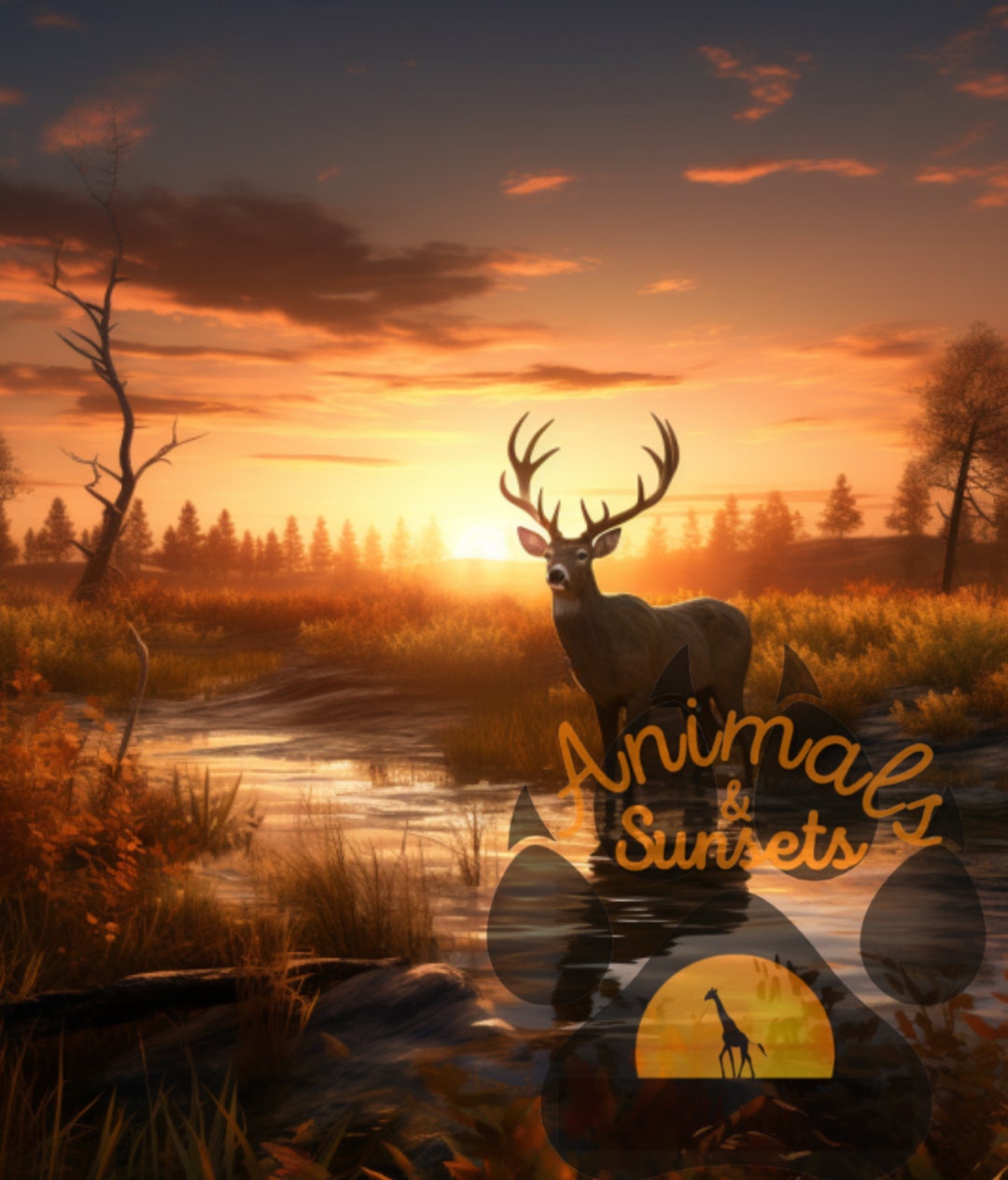 Buck, Digital Picture, Buck at Sunset, Nature, Calming, Relaxing ...