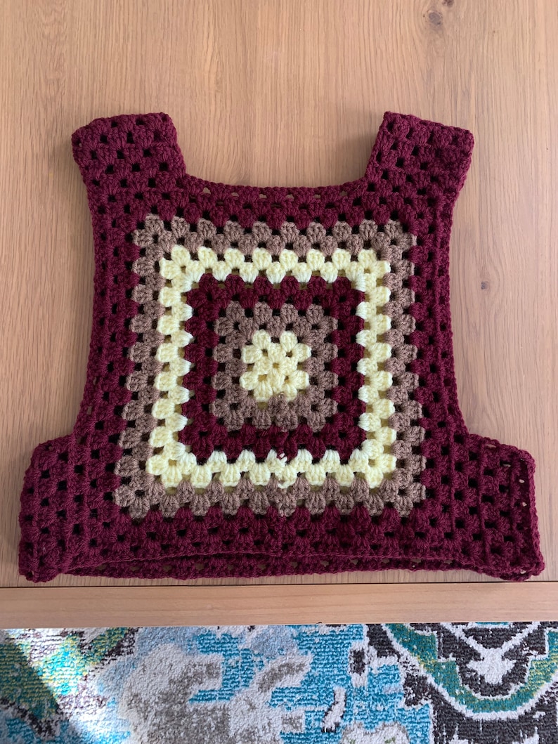 Crocheted Granny Square Vest - Etsy