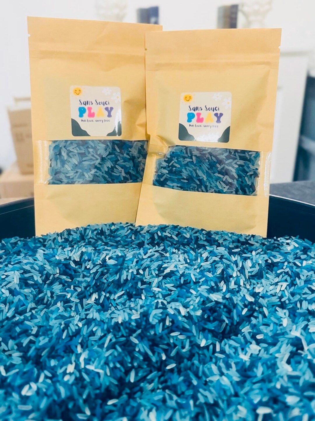 Under the Sea Blue Colour. Messy Play Rice. Food Grade Ingredients. Non ...