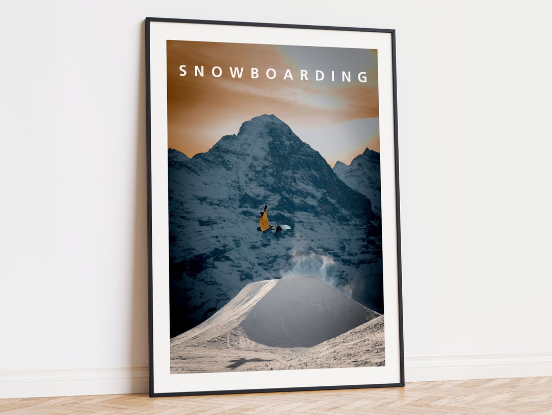 Snowboarding Travel Poster Snowboard Poster Snowboard Print Snowboard ...