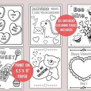 Valentine's Day Coloring Pages Bundle - Class Party Activities - Kids ...