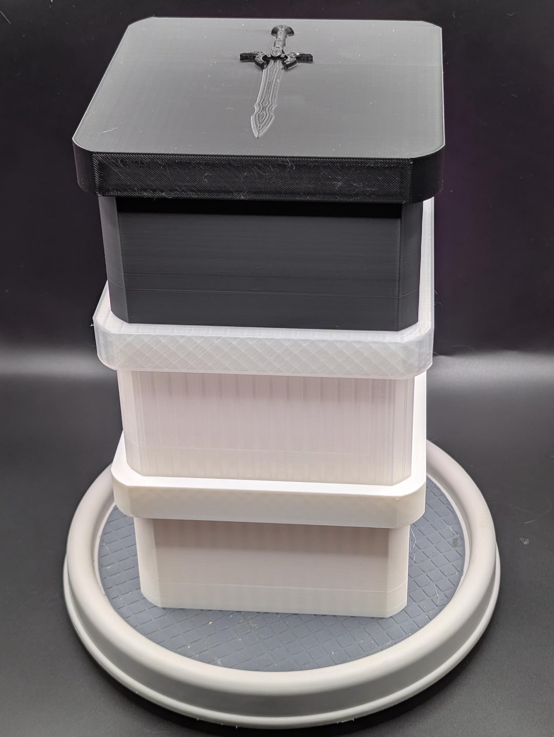 Geeky Container With Sword Lid – Stackable 3D Printed Storage Box ...