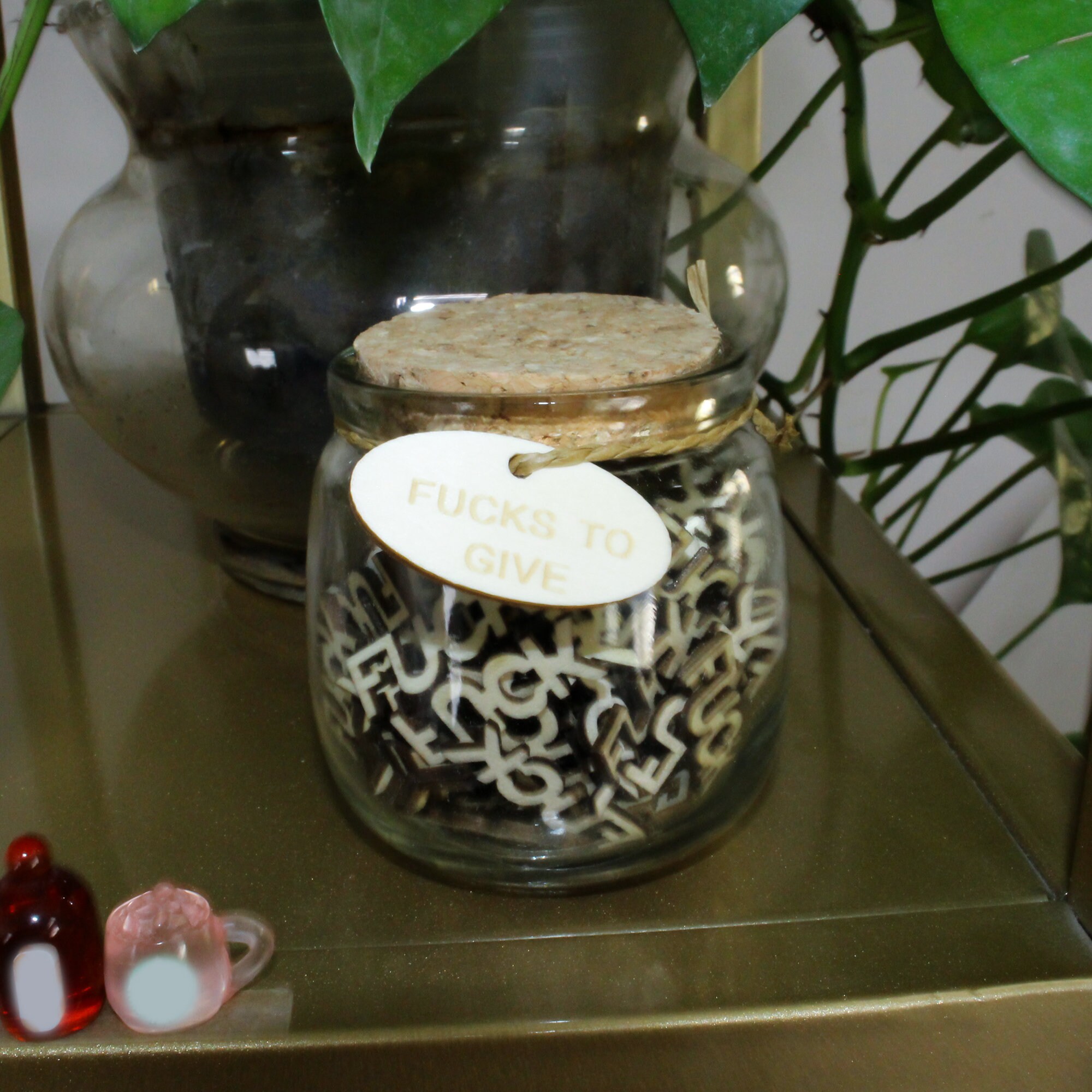 Unleash Your Stress With Jar of F*cks. Glass Swear Jar, Funny Office ...