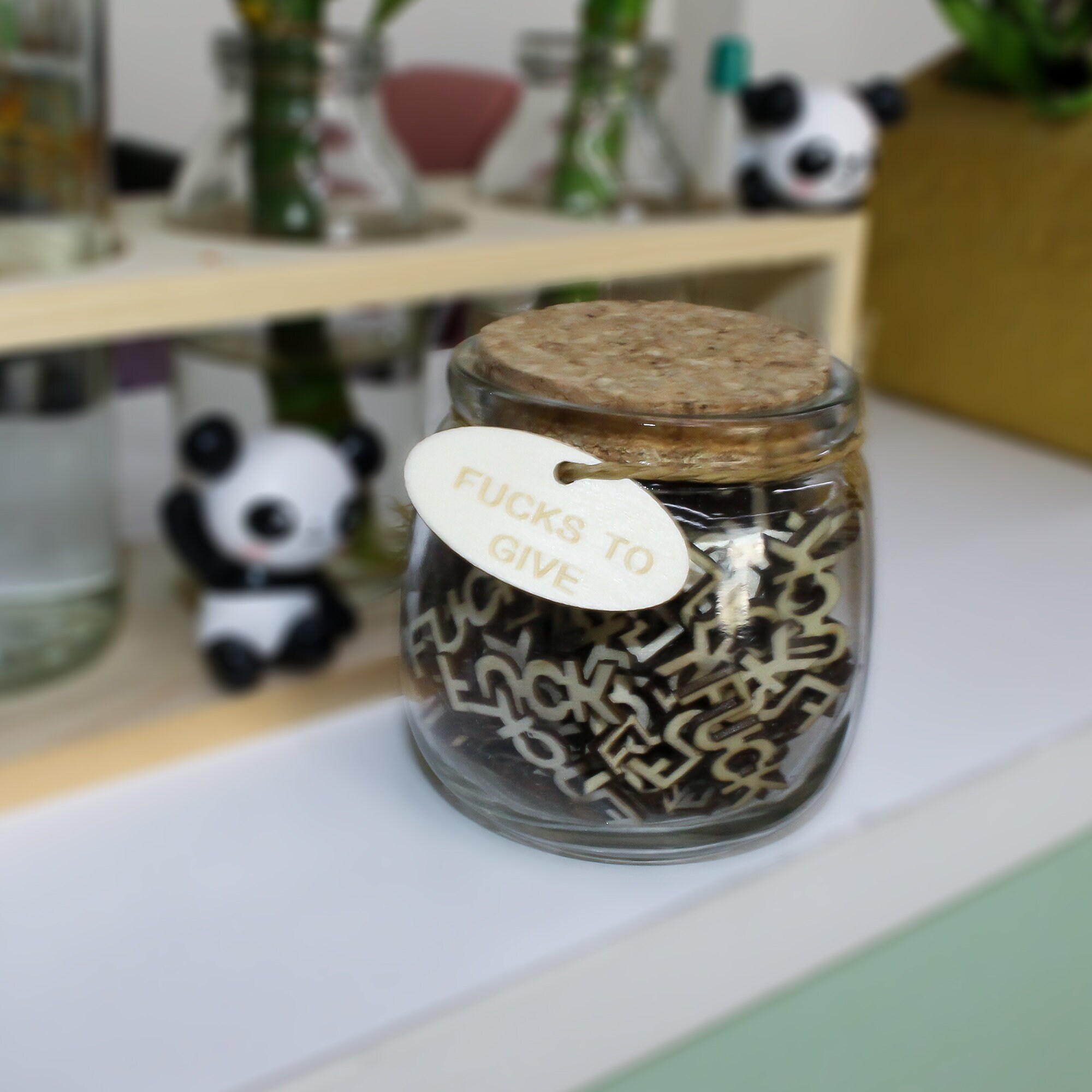 Unleash Your Stress With Jar of F*cks. Glass Swear Jar, Funny Office ...