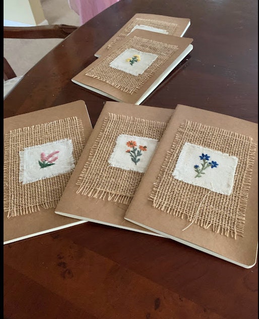 Floral Embroidered Journal - Etsy