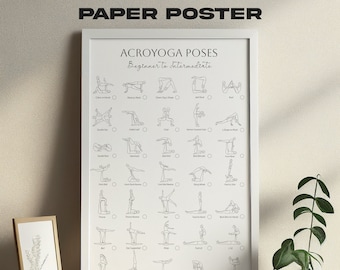 Printable Poster Acroyoga Poses Acro Yoga Beginner to Intermediate ...