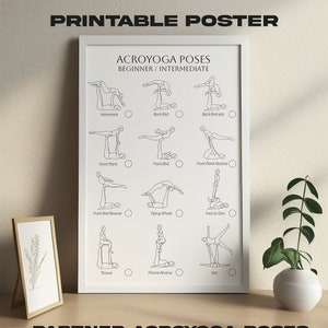 Printable Poster Acroyoga Poses Acro Yoga Beginner / Intermediate - Etsy