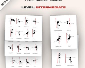 Printable Cards Pole Dance, Beginner, Flashcards With Pole Dance Tricks and Poses - Etsy