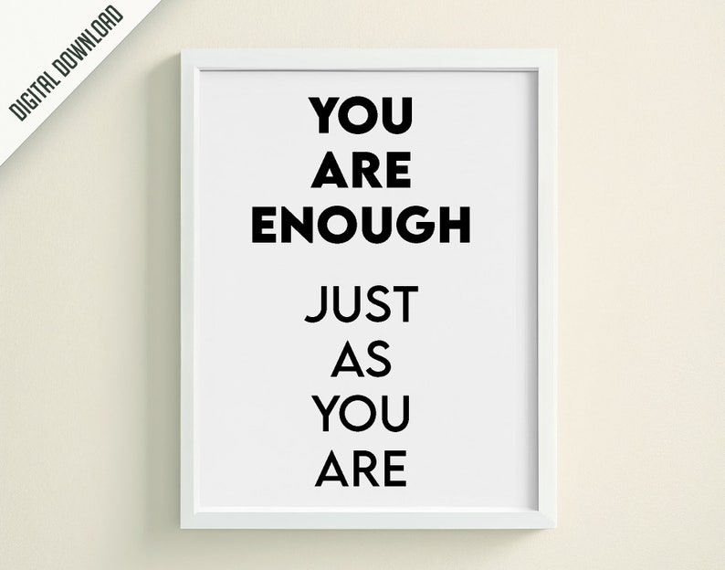 Printable Poster Mental Health, You Are Enough - Etsy