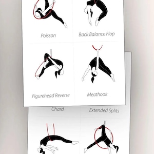 Printable Cards Aerial Hoop, ADVANCED, Flashcards With Lyra Tricks and ...