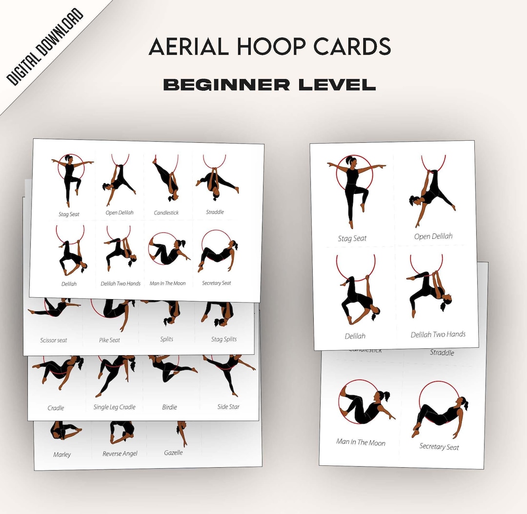 Printable Cards Aerial Hoop, Beginner, Flashcards With Lyra Tricks and ...
