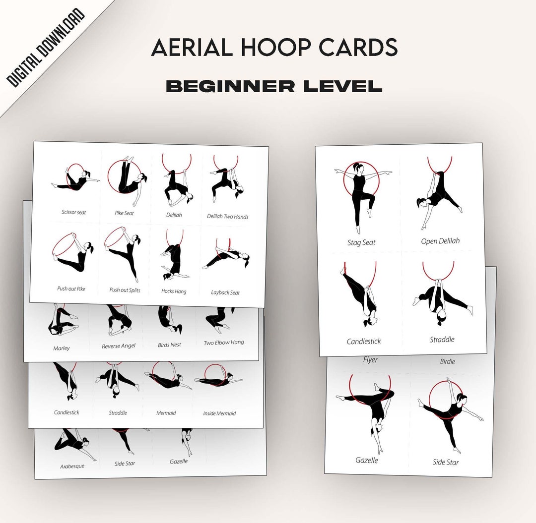 Printable Cards Aerial Hoop, Beginner, Flashcards With Lyra Tricks and ...