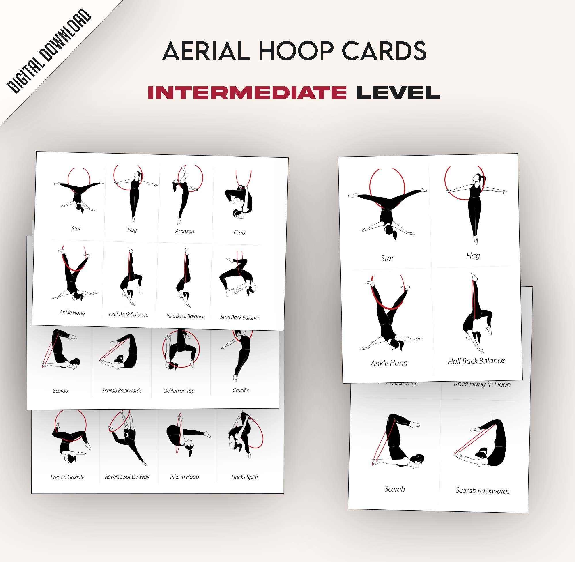 Printable Cards Aerial Hoop, INTERMEDIATE, Flashcards With Lyra Tricks ...
