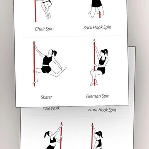 Printable Cards Pole Dance, Beginner, Flashcards With Pole Dance Tricks ...