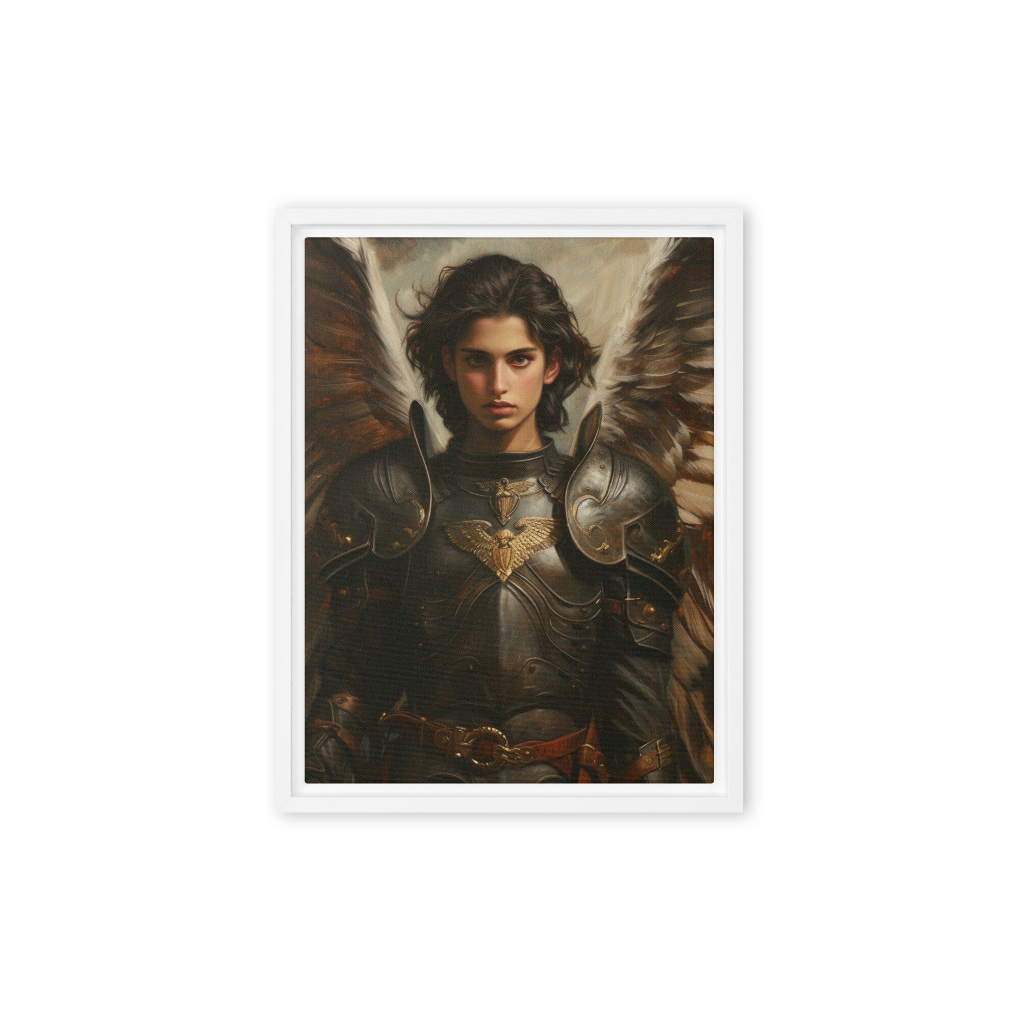 Heavenly Guardian Angel Artwork, Elegant Framed Canvas Print, Angelic ...
