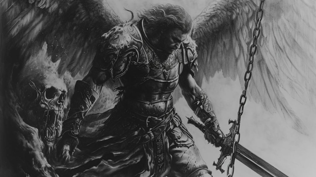 Digital Download Samsung Frame TV, Archangel Michael Pencil Drawing ...