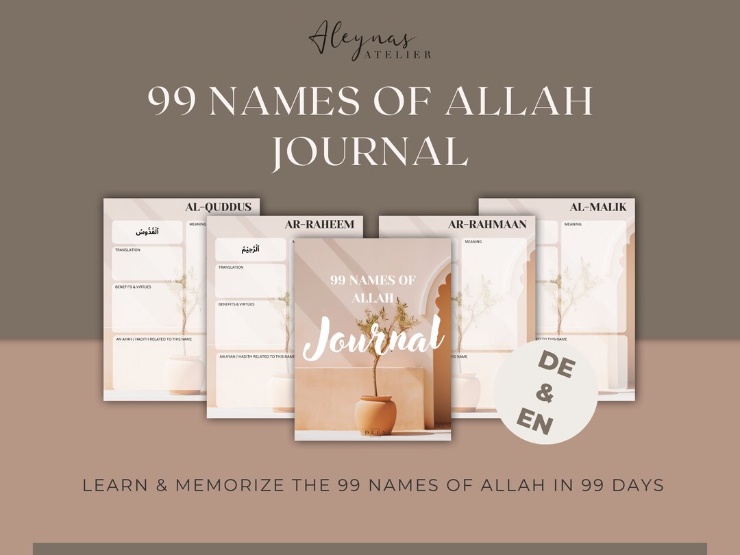 99 NAMES OF ALLAH Journal, Digital Journal, Digital Planner, Goodnotes ...