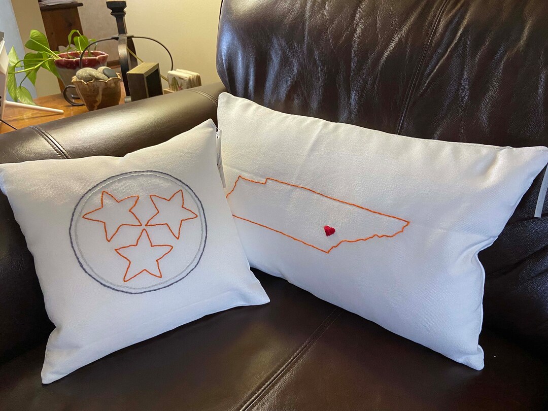 Hand Embroidered Tennessee Pillow - Etsy