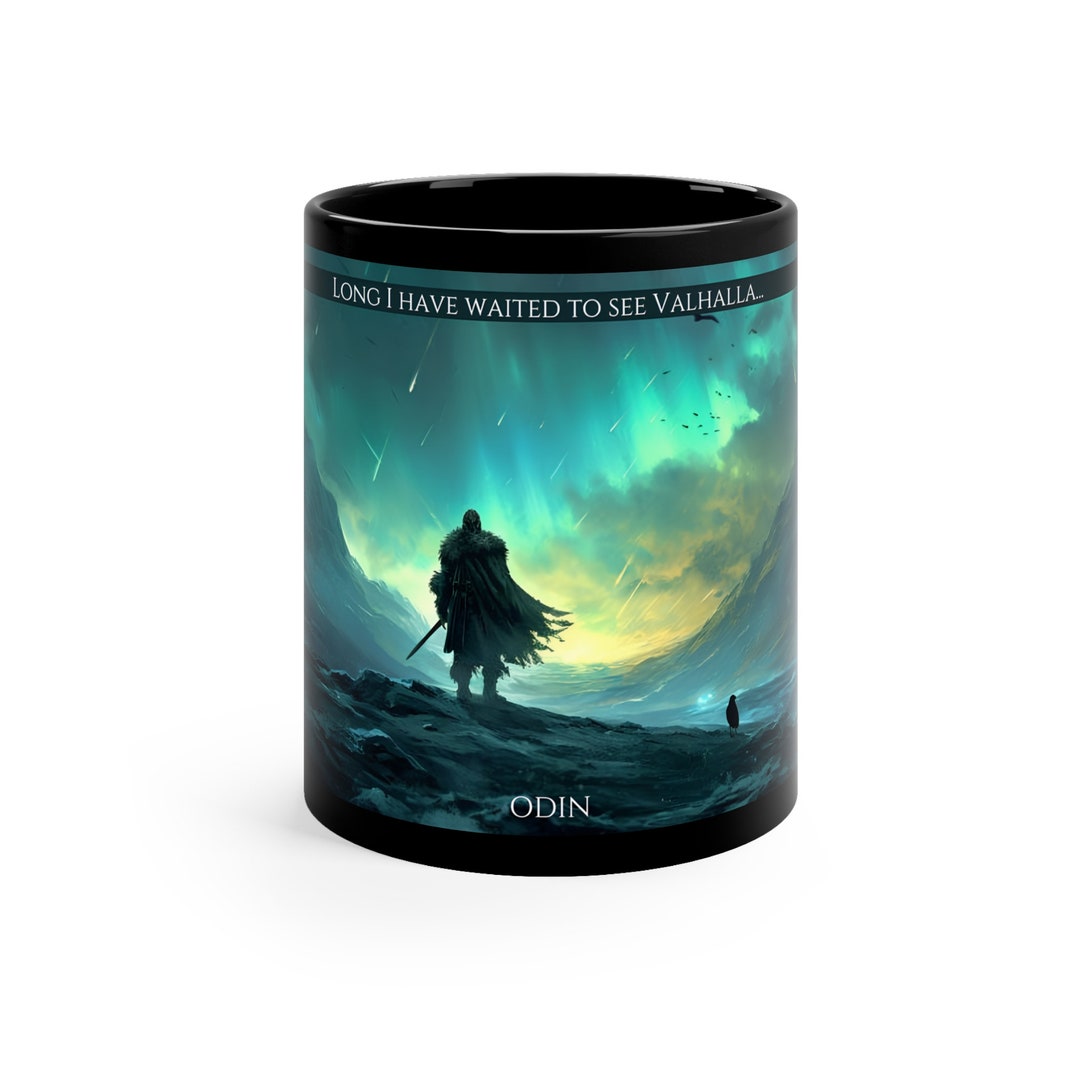 Mug Noir De 11 Oz Odin Face Au Valhalla - Etsy