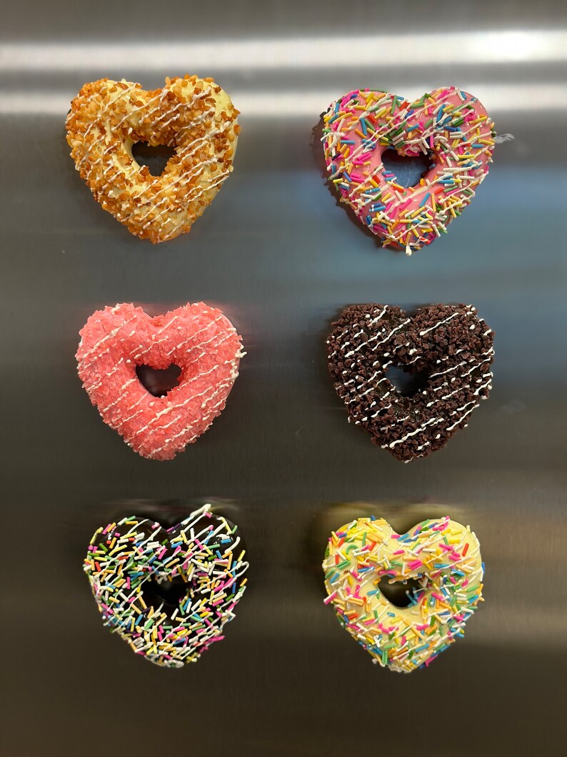 Heart Shaped Faux Donut Magnets | 6 Flavors | Waverly Vienna - Etsy
