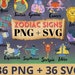 Zodiac Signs PNG + SVG Bundle Illustration Hand Drawn Horoscope Sign ...