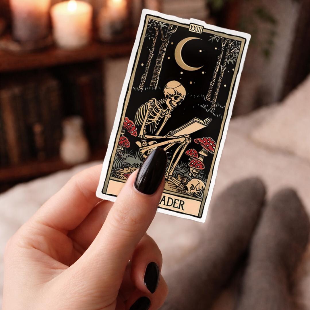 Book Lover Tarot Card Sticker, Dark Academia Sticker, Bibliophile Gift ...