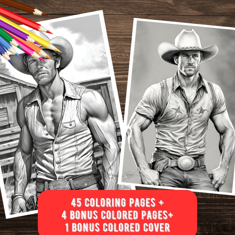 Cowboys 45 Coloring Pages PDF A4 - a Creative Coloring Journey Through ...