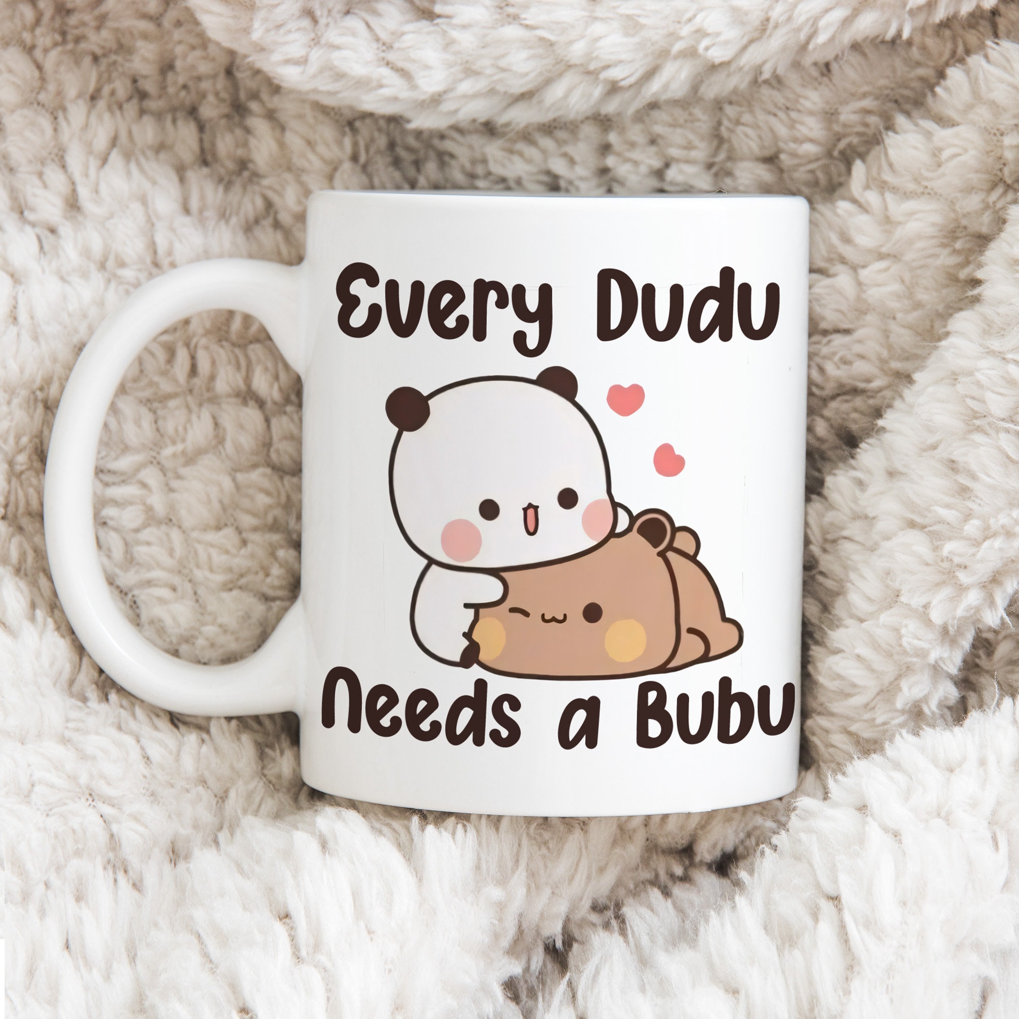 Buy Every Dudu Needs A Bubu Coffee Mug, Love Heart Cute Cartoon Pet ...