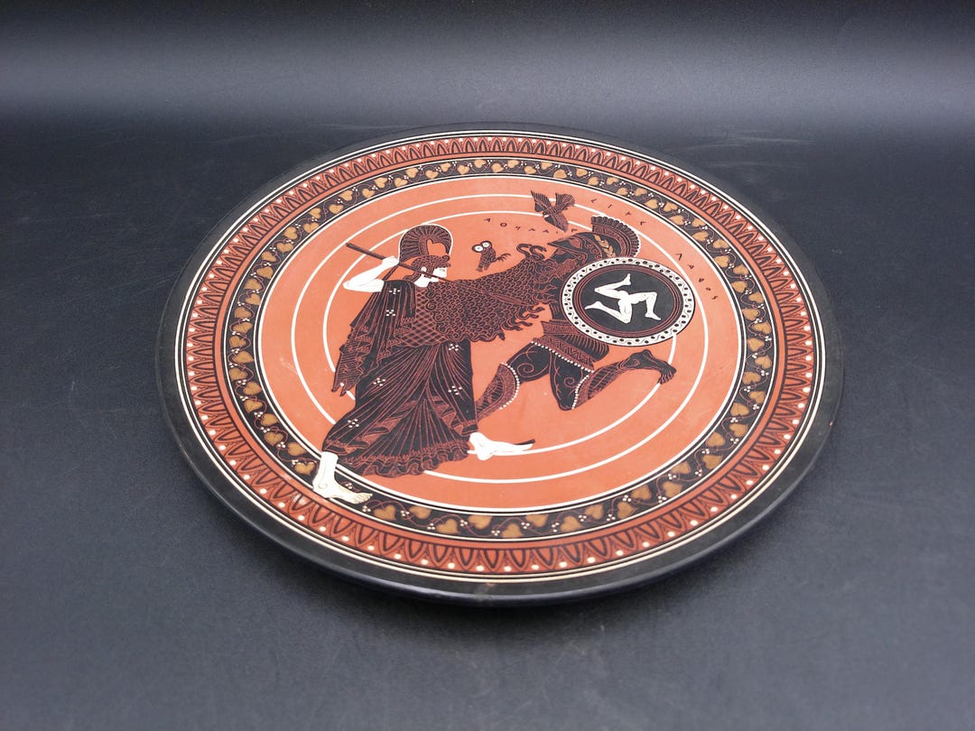 Greek Warriors Fighting Pottery Plate Hand Made & Painted in Greece - Etsy