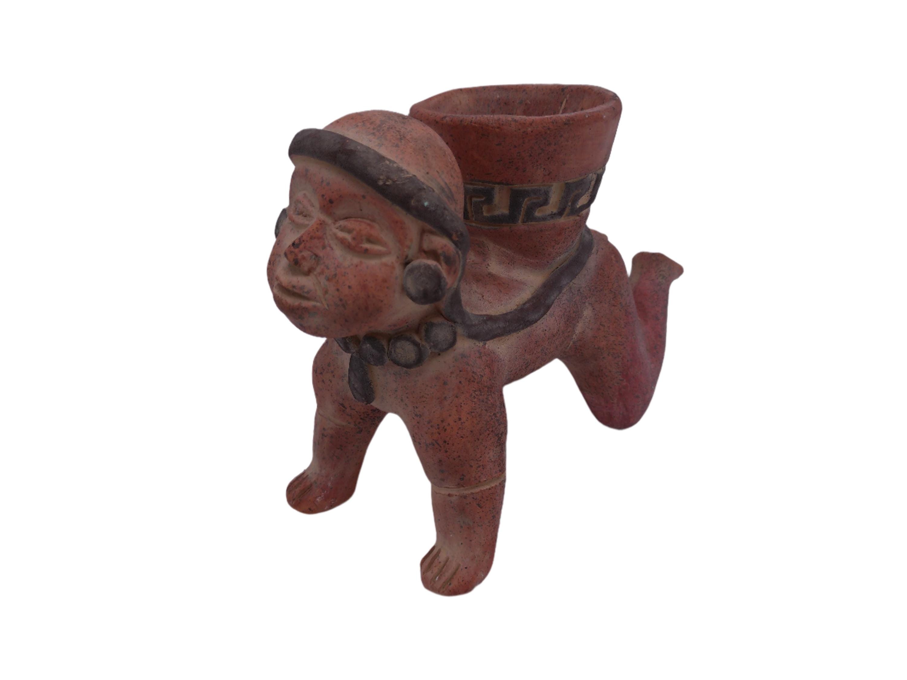 Aztec Mayan Terracotta Sculpture Three Boy Holding a Clay Pot Statue - Etsy