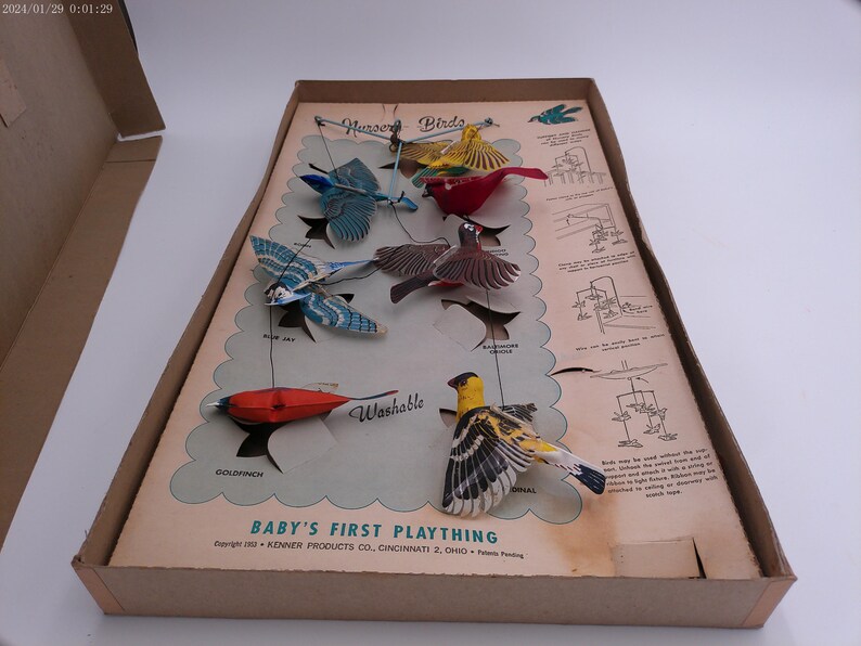 Vintage 1953 Kenner’s Nursery Birds Mobile Baby’s First Plaything Still ...