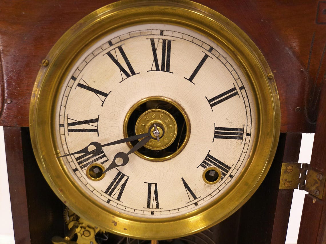 E N Welch 1900's Wood Mantle Clock Comes With Brass Key Works - Etsy