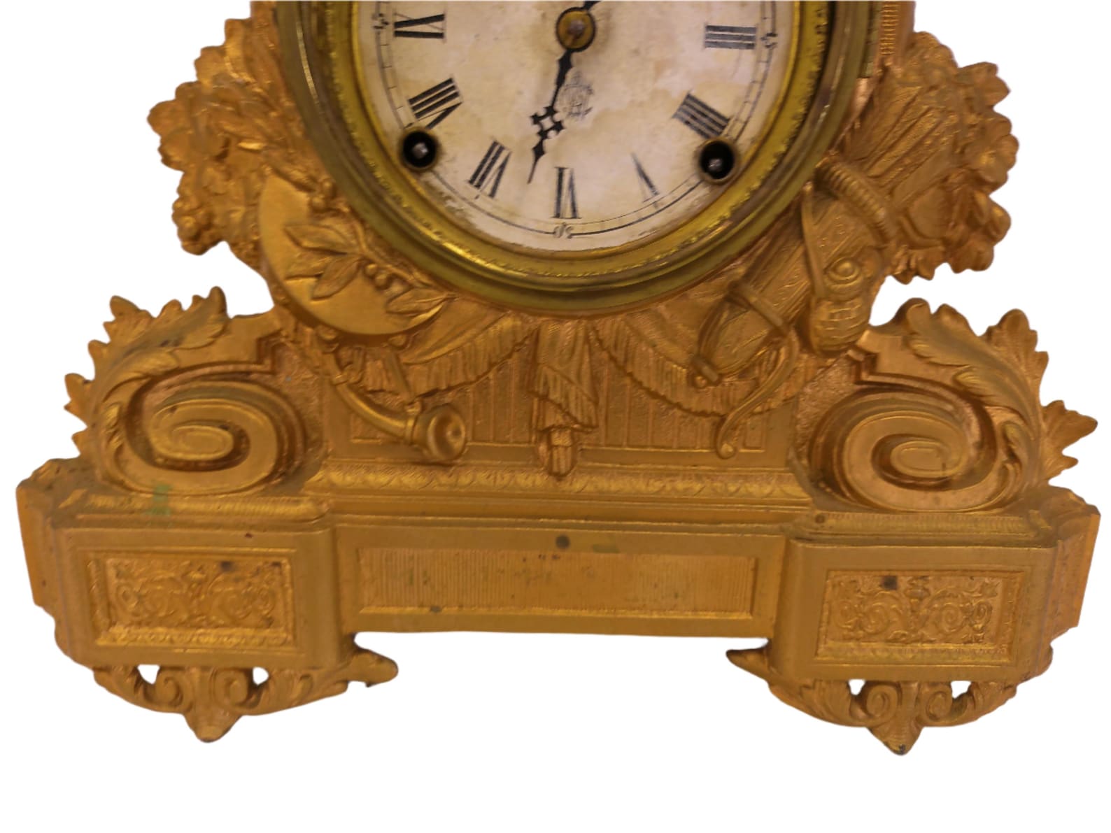 Ornate Antique Gold Painted Metal Clock With Wood Backing - Etsy