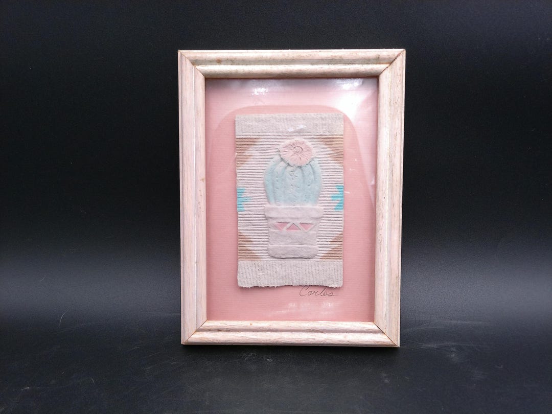 Vintage FIGI Graphics Southwest Art Cactus 3D Hand Cast Paper Signed ...